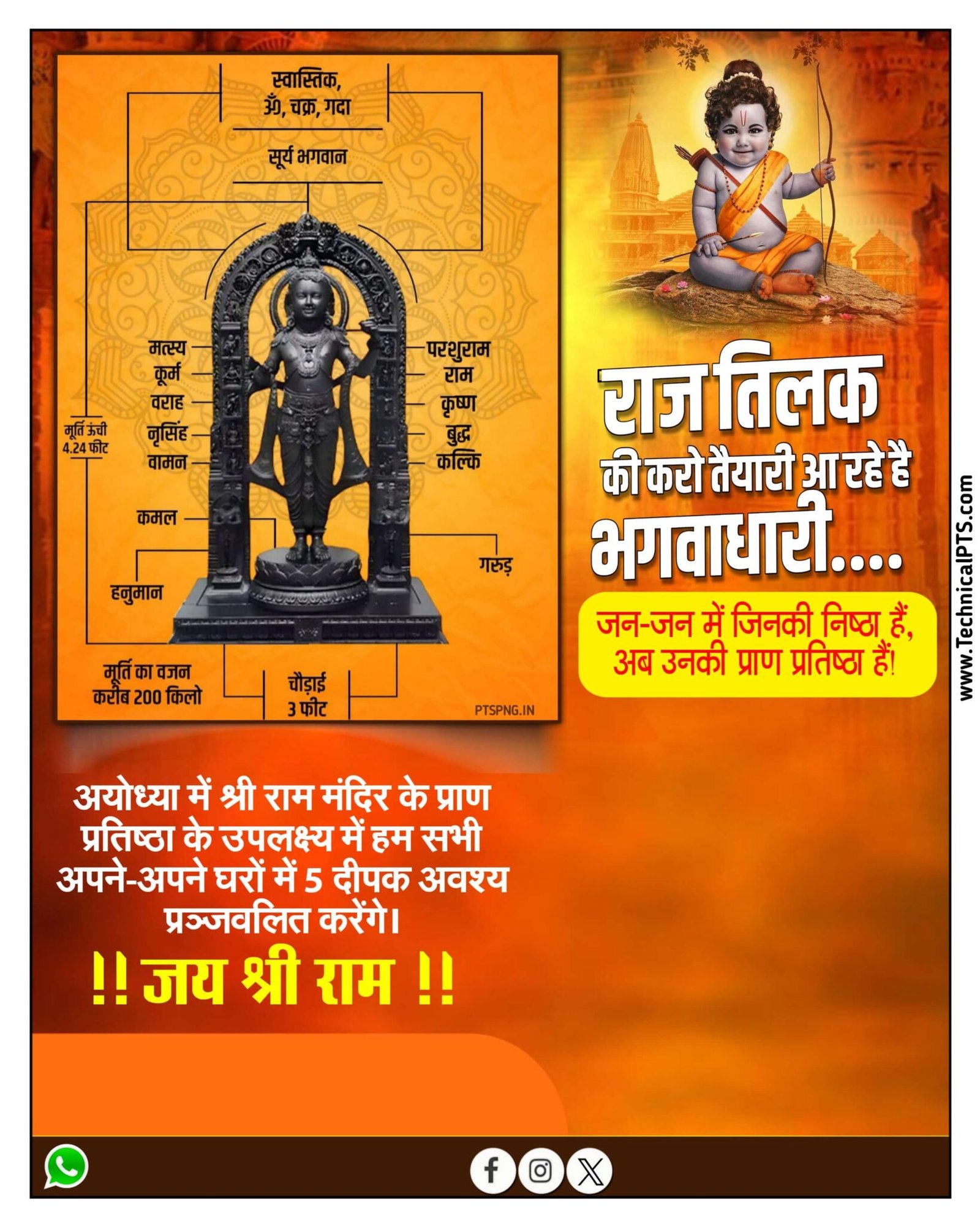 22 January Ram Mandir banner Kaise banaen| Ayodhya Ram Mandir poster ...